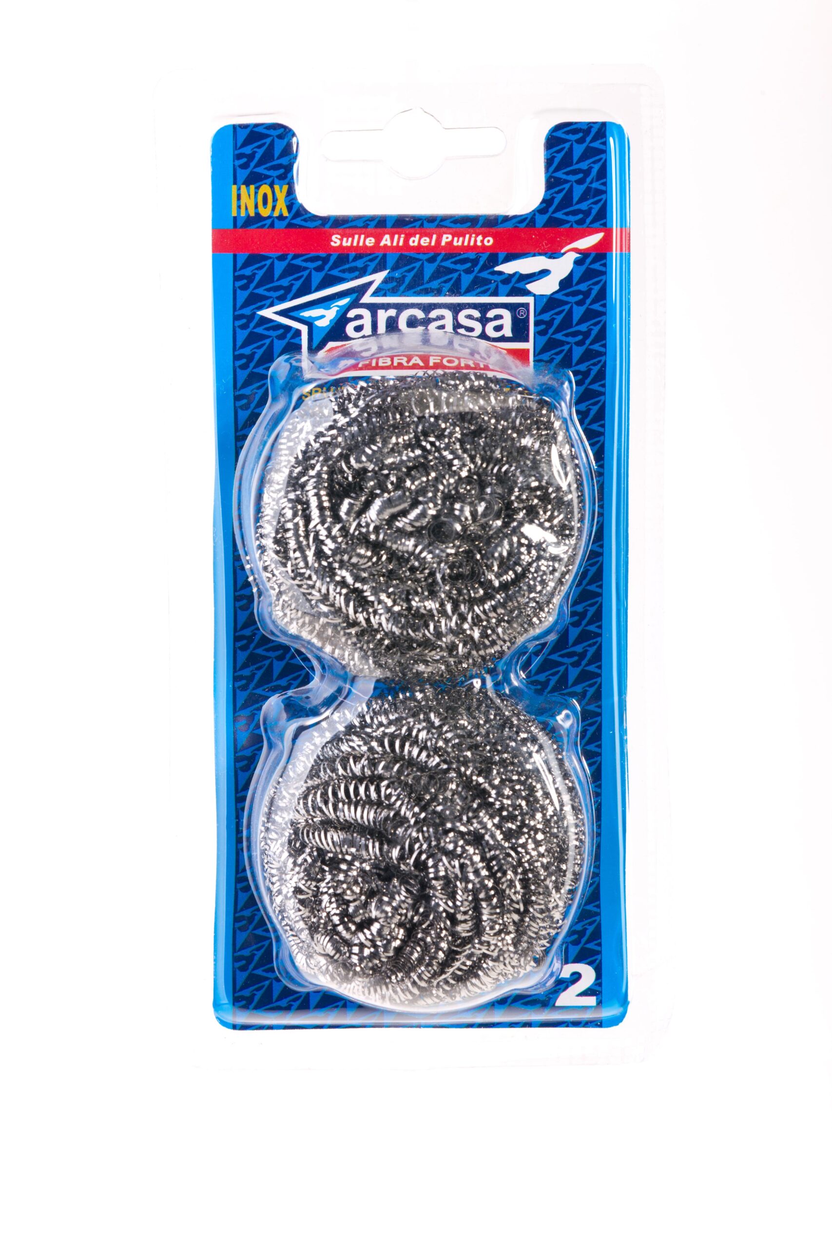 2 SPUGNE ACCIAIO INOX BLISTER - Arcasa Spa